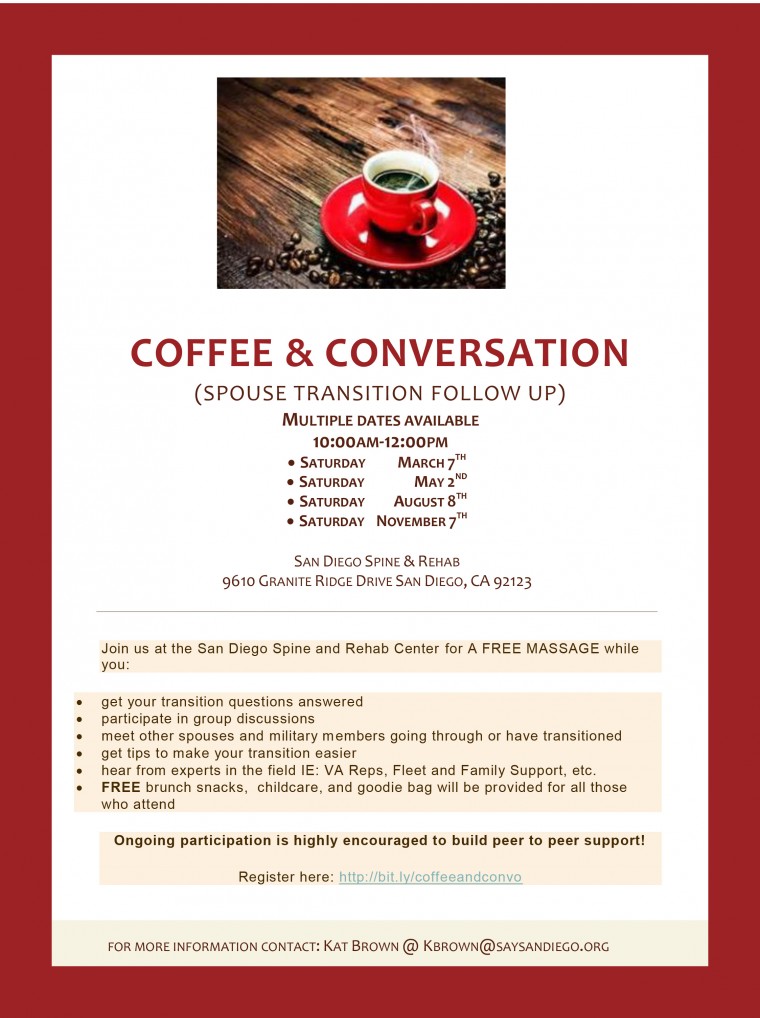 Coffee and conversation flyer - SDMFC